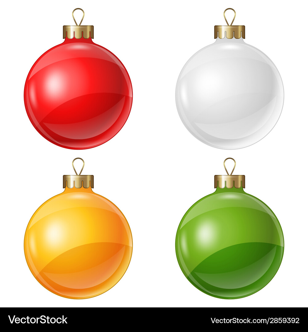 Christmas balls isolated on white for design Vector Image