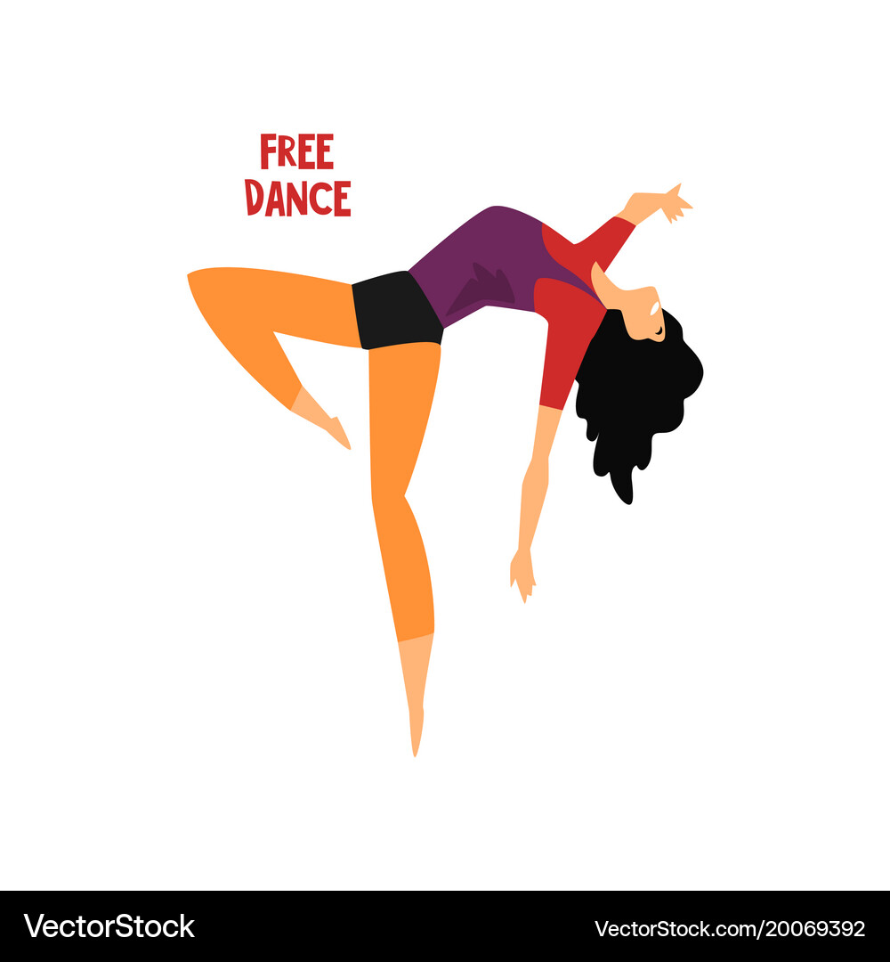 Girl dancing free dance on a Royalty Free Vector Image