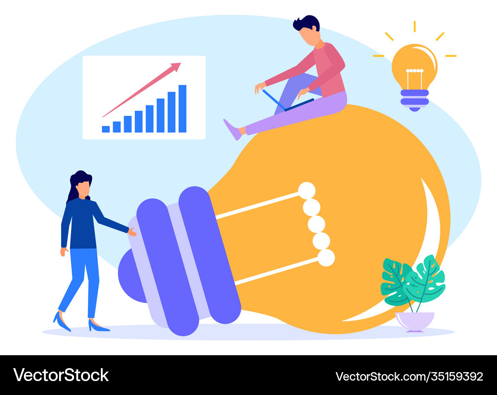 Graphic cartoon character business idea Royalty Free Vector