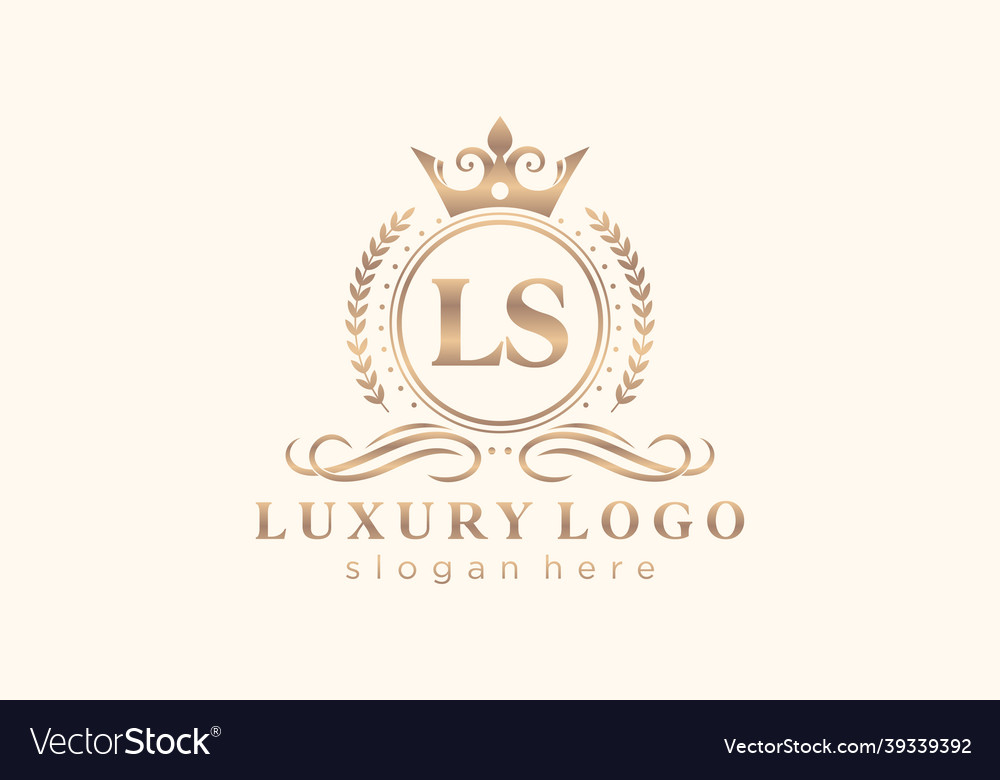Initial ls letter royal luxury logo template Vector Image