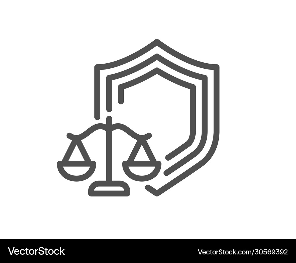 Justice scales line icon judgement scale sign Vector Image