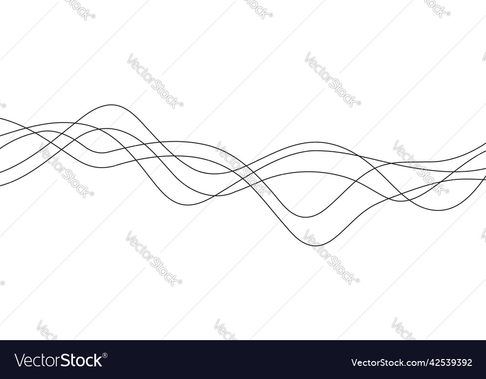 Line curve waves flow pattern element Royalty Free Vector