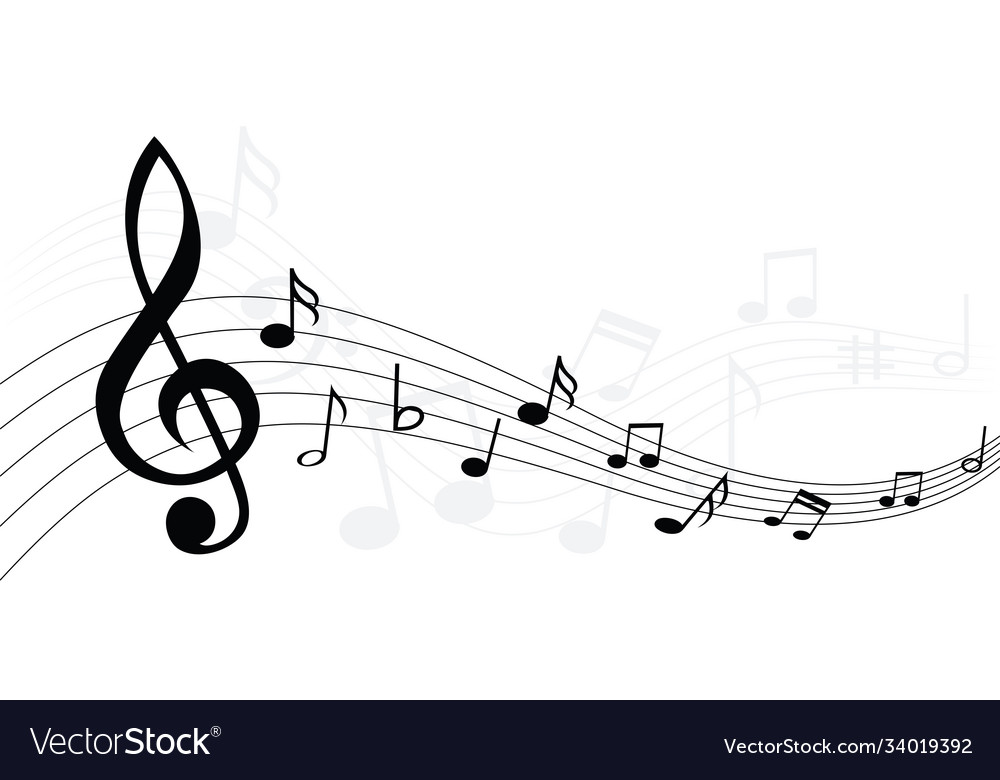 Musical notes stave line pattern Royalty Free Vector Image