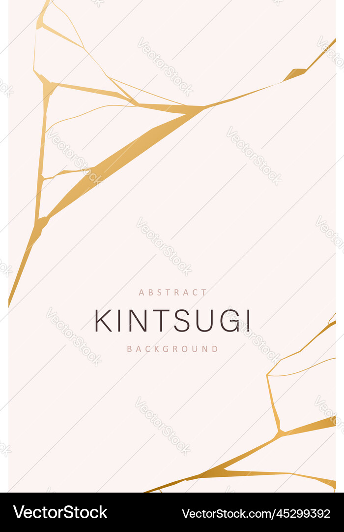 Poster with gold kintsugi crack and broken Vector Image