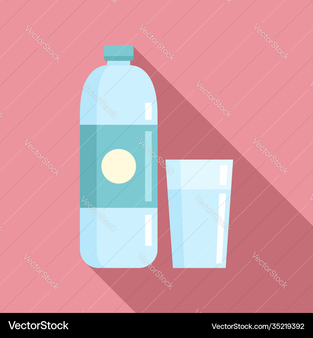 Room service water bottle icon flat style Vector Image