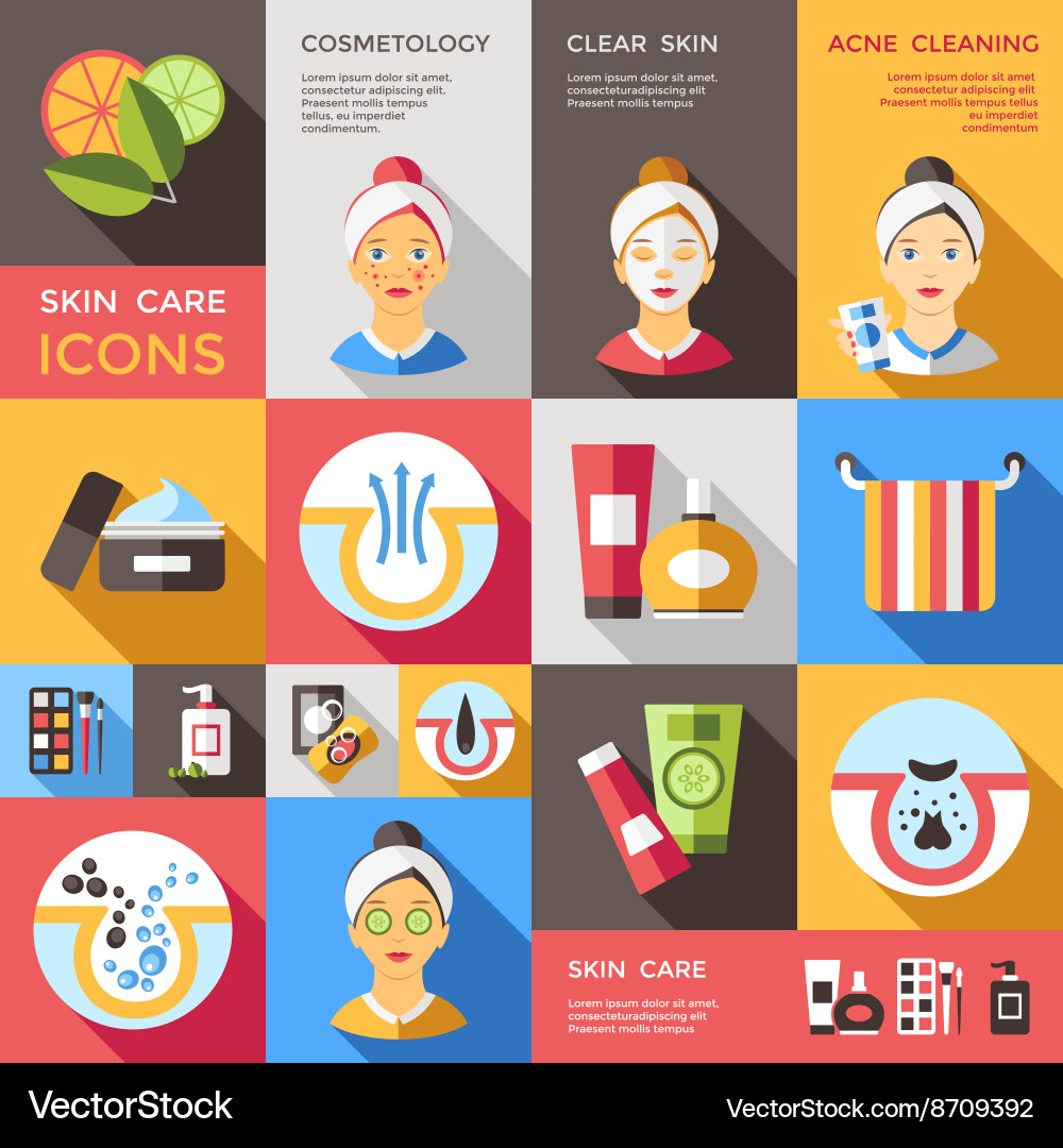 Skin Care Decorative Icons Set Royalty Free Vector Image