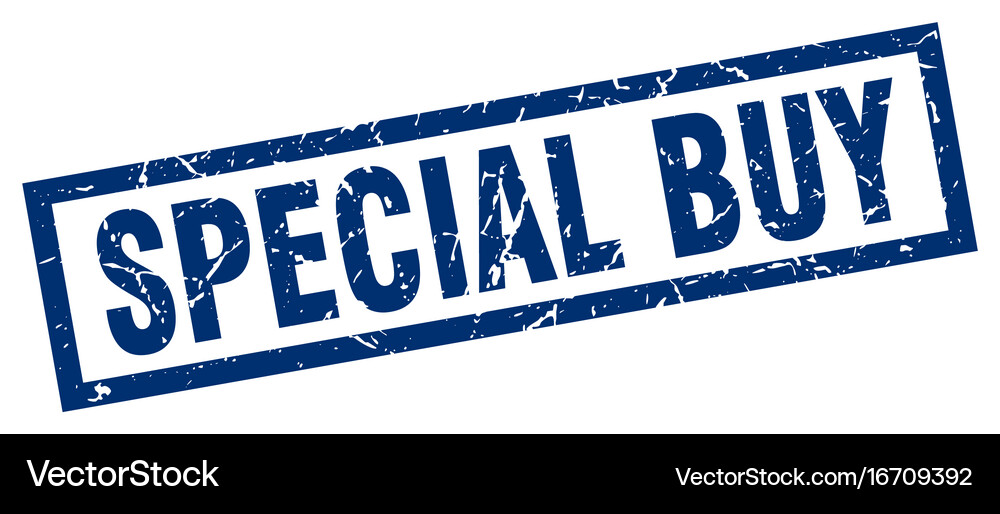 Square grunge blue special buy stamp Royalty Free Vector