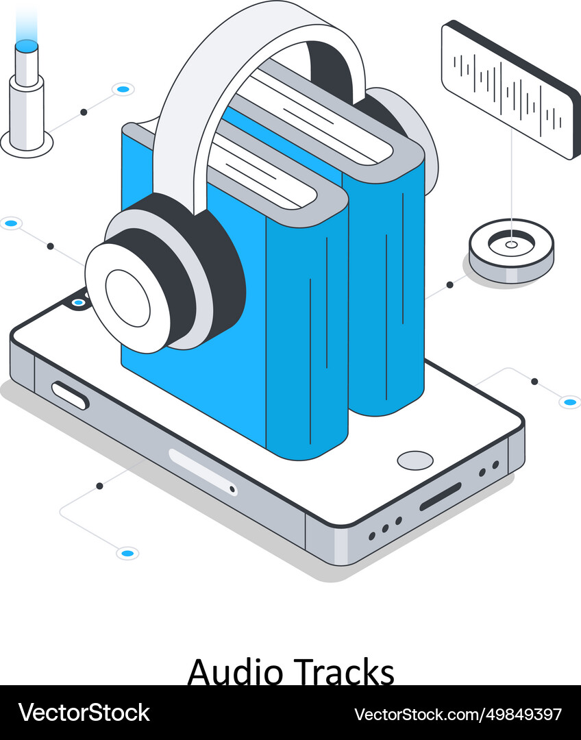 Audio tracks isometric stock eps fil Royalty Free Vector