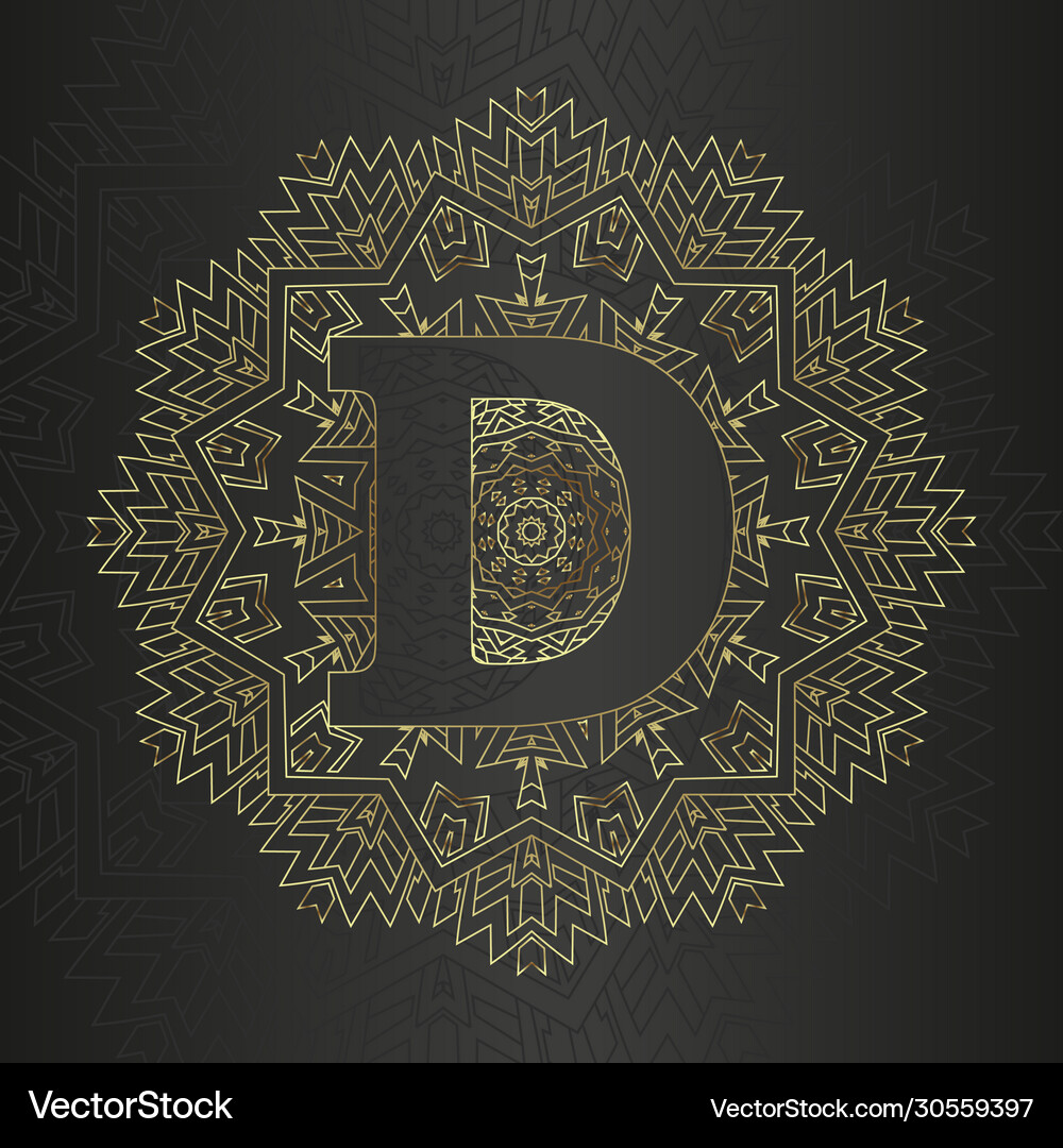 Capital letter alphabet as a monogram Royalty Free Vector