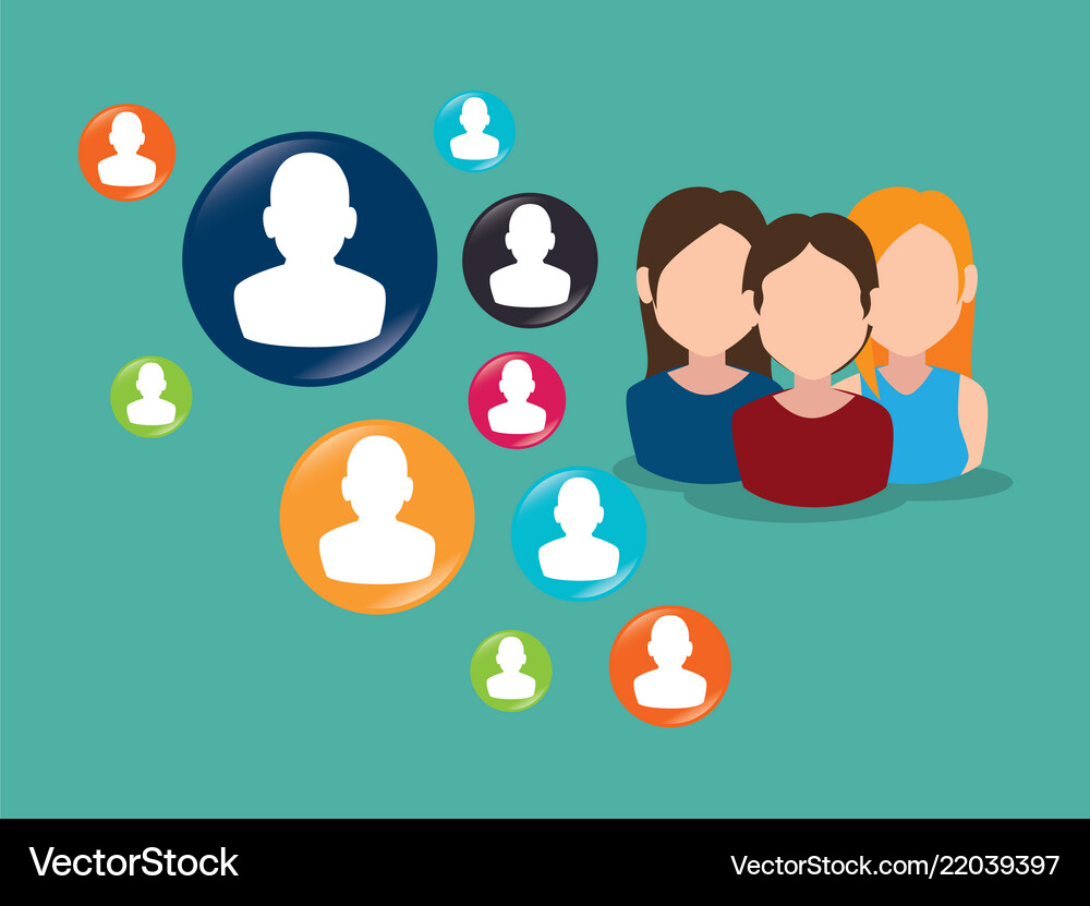 Community with connect people Royalty Free Vector Image