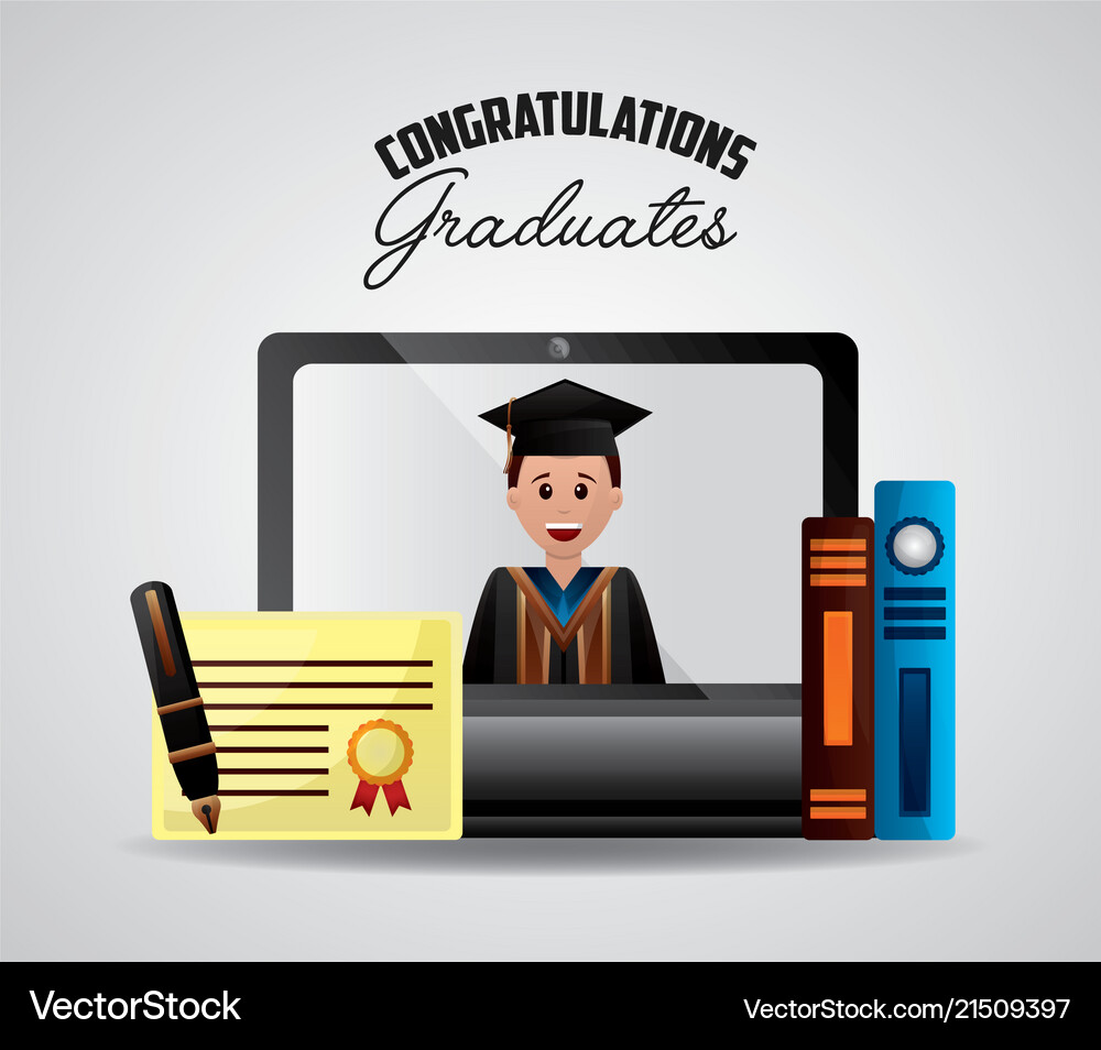 Congratulations graduation card Royalty Free Vector Image