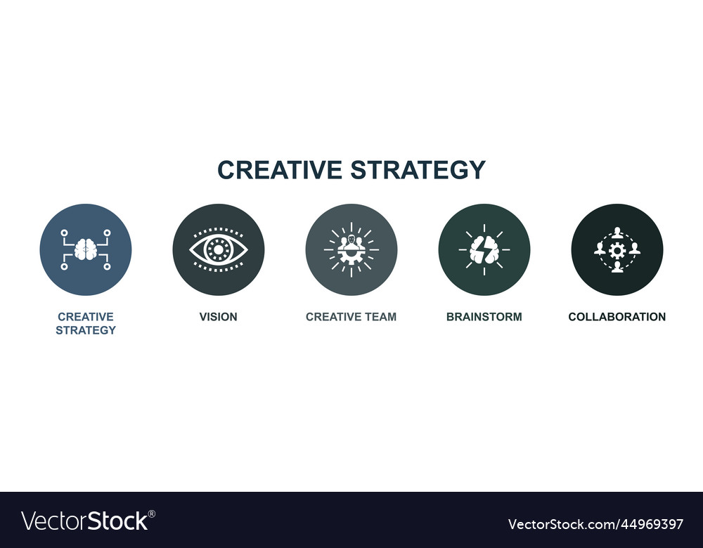 Creative strategy vision team Royalty Free Vector Image