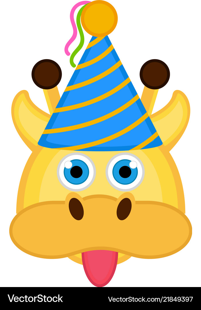 Cute giraffe with a party hat avatar Royalty Free Vector