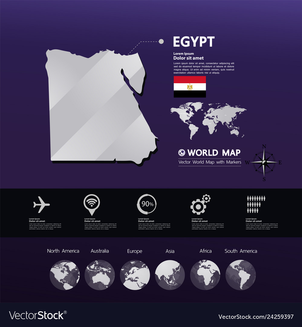 Egypt map Royalty Free Vector Image - VectorStock