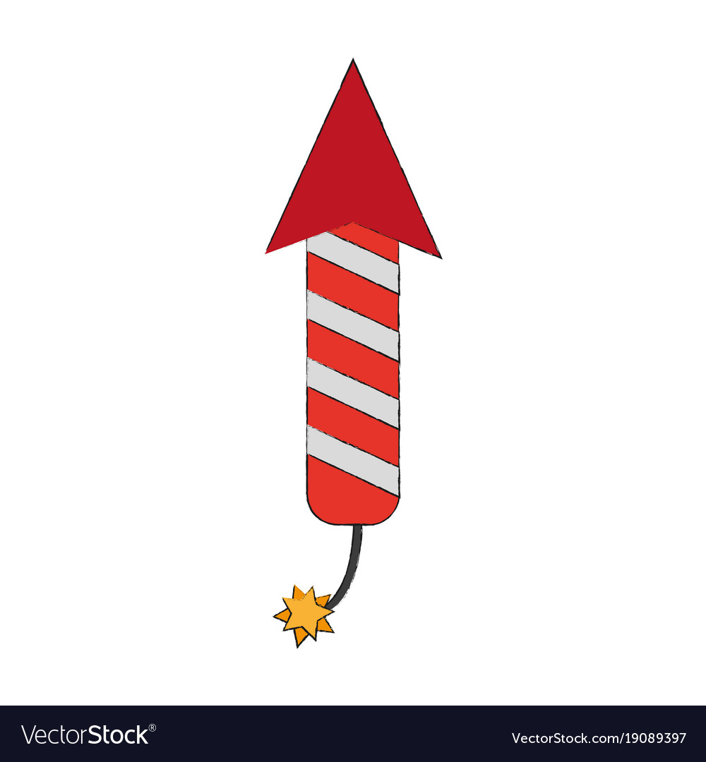 Firework rocket isolated Royalty Free Vector Image