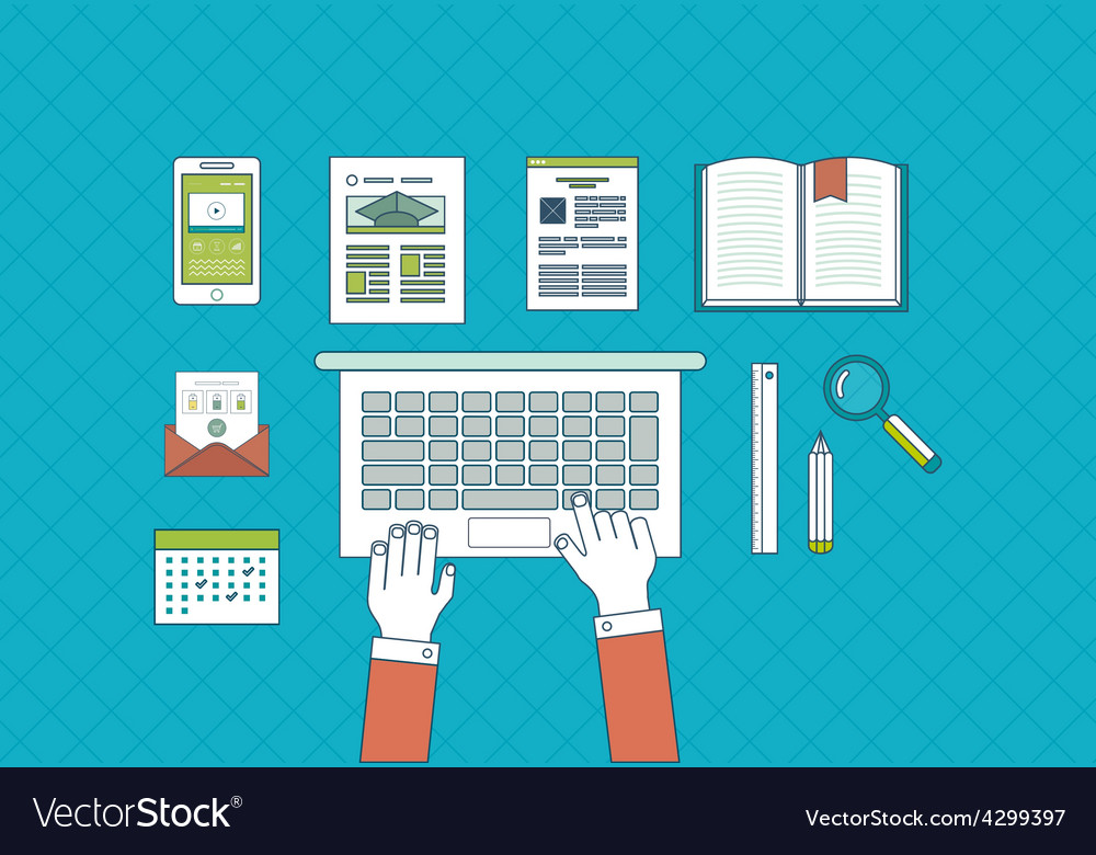 Flat design concept icons set Royalty Free Vector Image