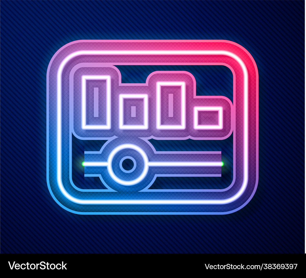 Glowing neon line music equalizer icon isolated Vector Image