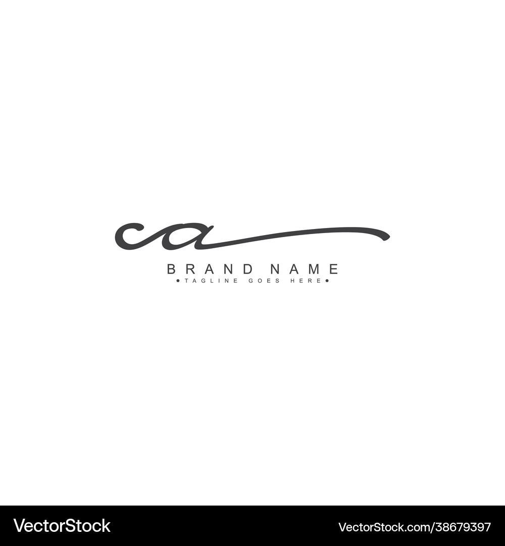 Initial letter ca logo - handwritten signature Vector Image