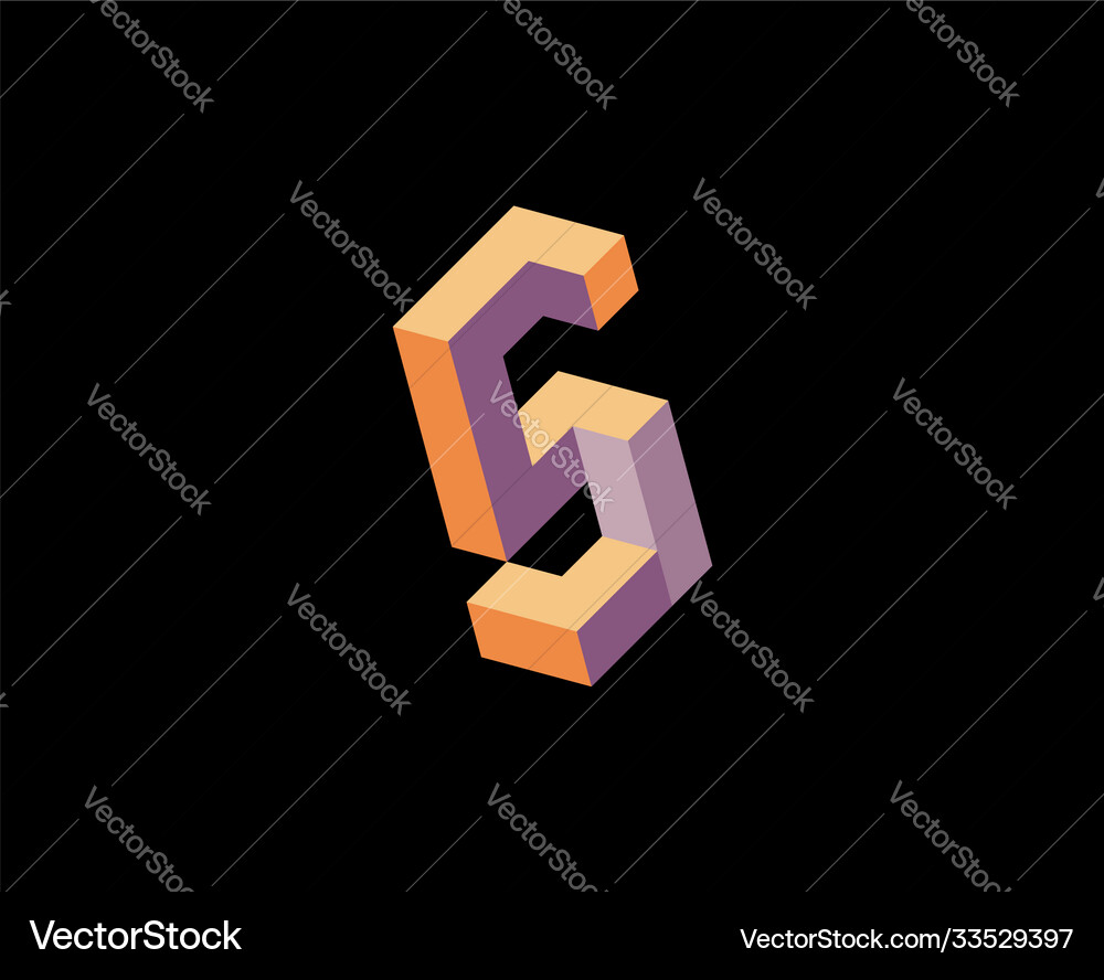 Isometric logo design concept letter s g Vector Image