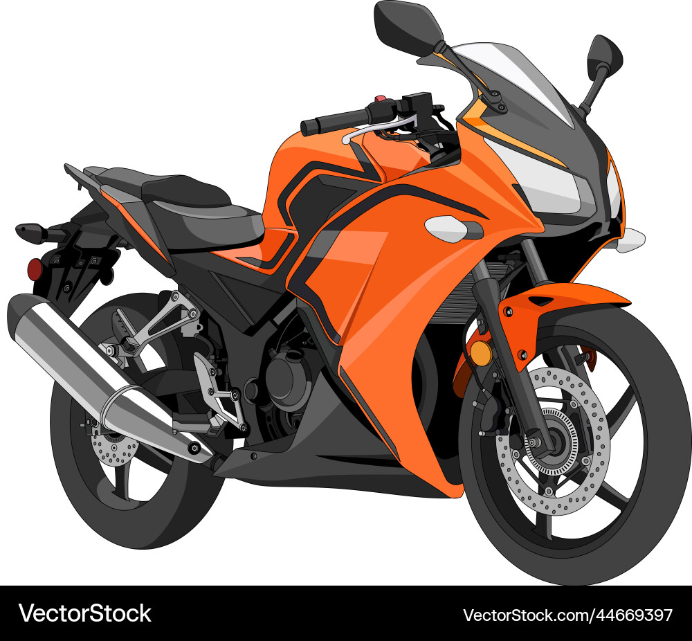 Motorcycle in orange color Royalty Free Vector Image
