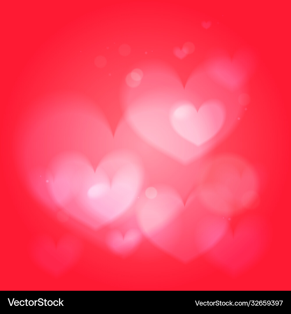 Romantic gentle blurred background with hearts Vector Image