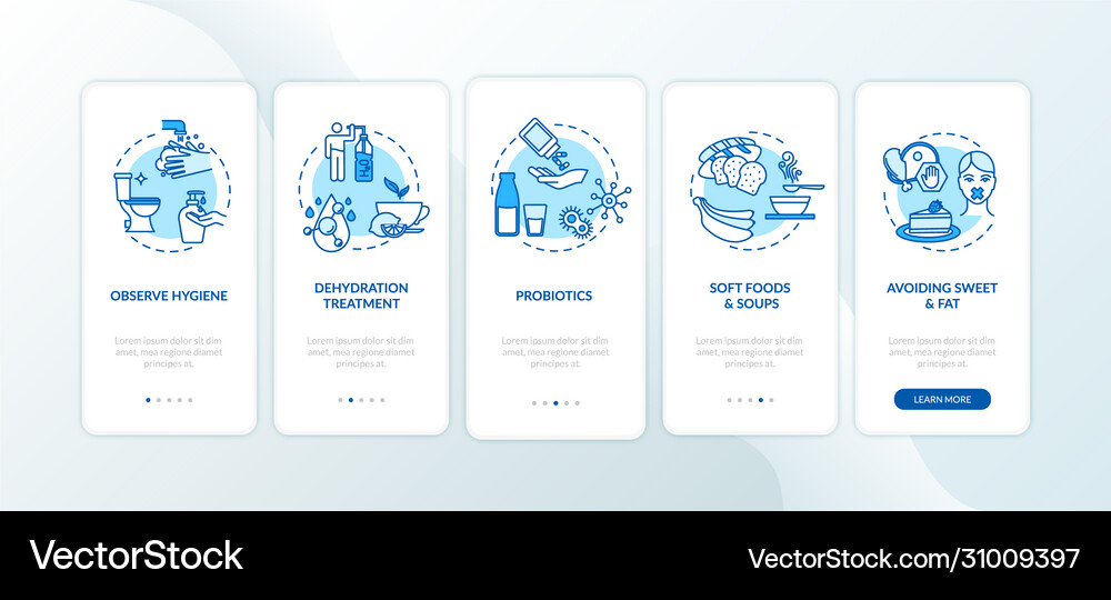 Rotavirus treatment onboarding mobile app page Vector Image