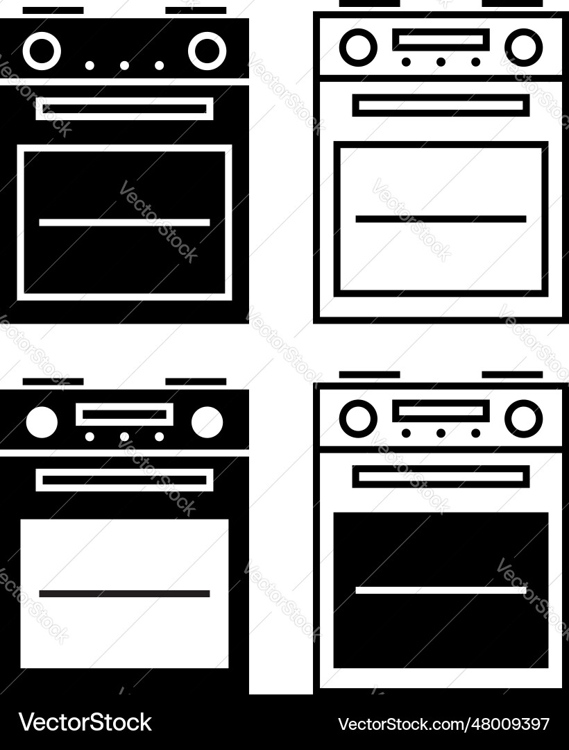 Set of kitchen electric cookers Royalty Free Vector Image