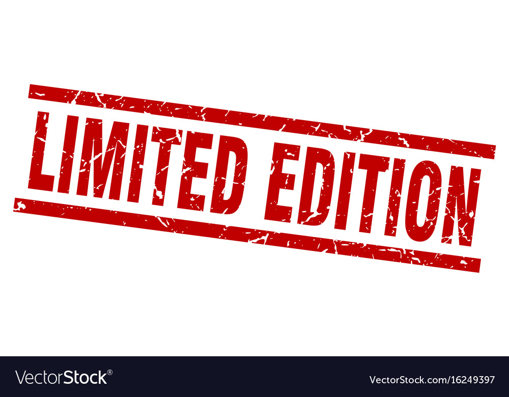 Square grunge red limited edition stamp Royalty Free Vector