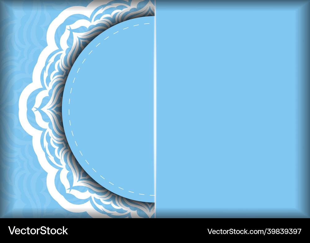 Template greeting card in blue color Royalty Free Vector