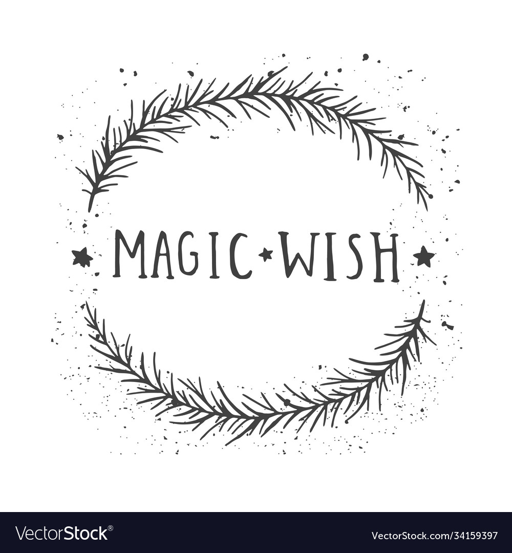 Text magic wish Royalty Free Vector Image - VectorStock