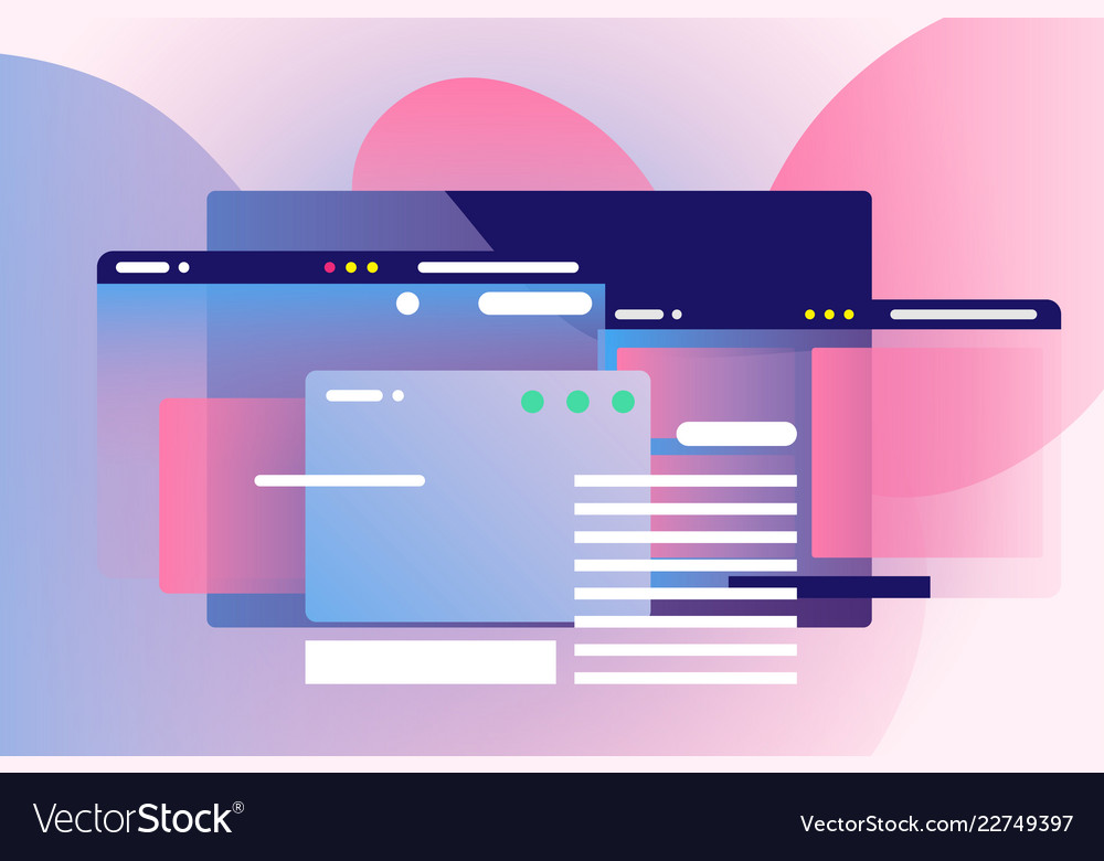 Web pages design composition gradient network Vector Image