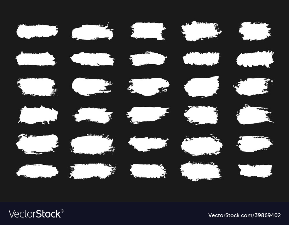 Abstract black ink grunge brush strokes collection