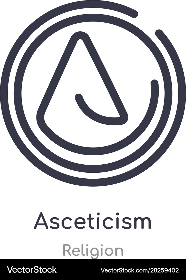 Asceticism outline icon isolated line from Vector Image