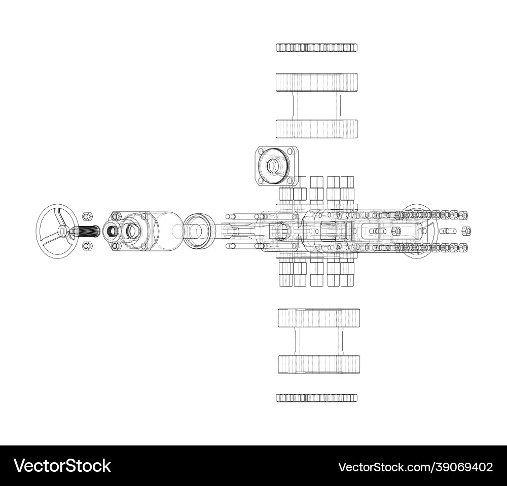 Blowout preventer rendering of 3d Royalty Free Vector Image