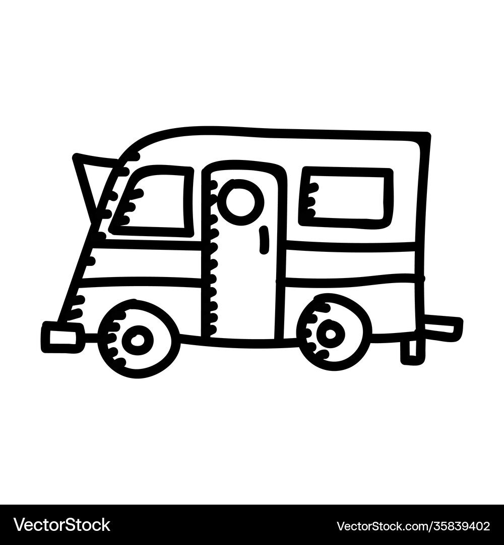 Camping camper color icon design sign Royalty Free Vector