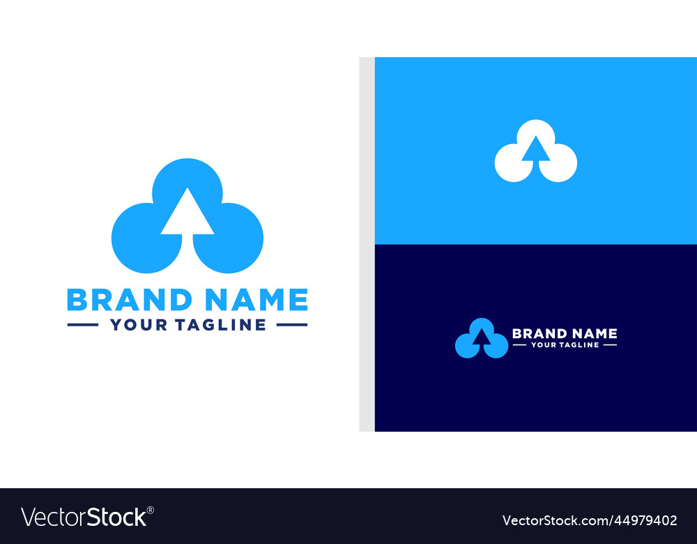 Cloud logo upload storage software editable Vector Image