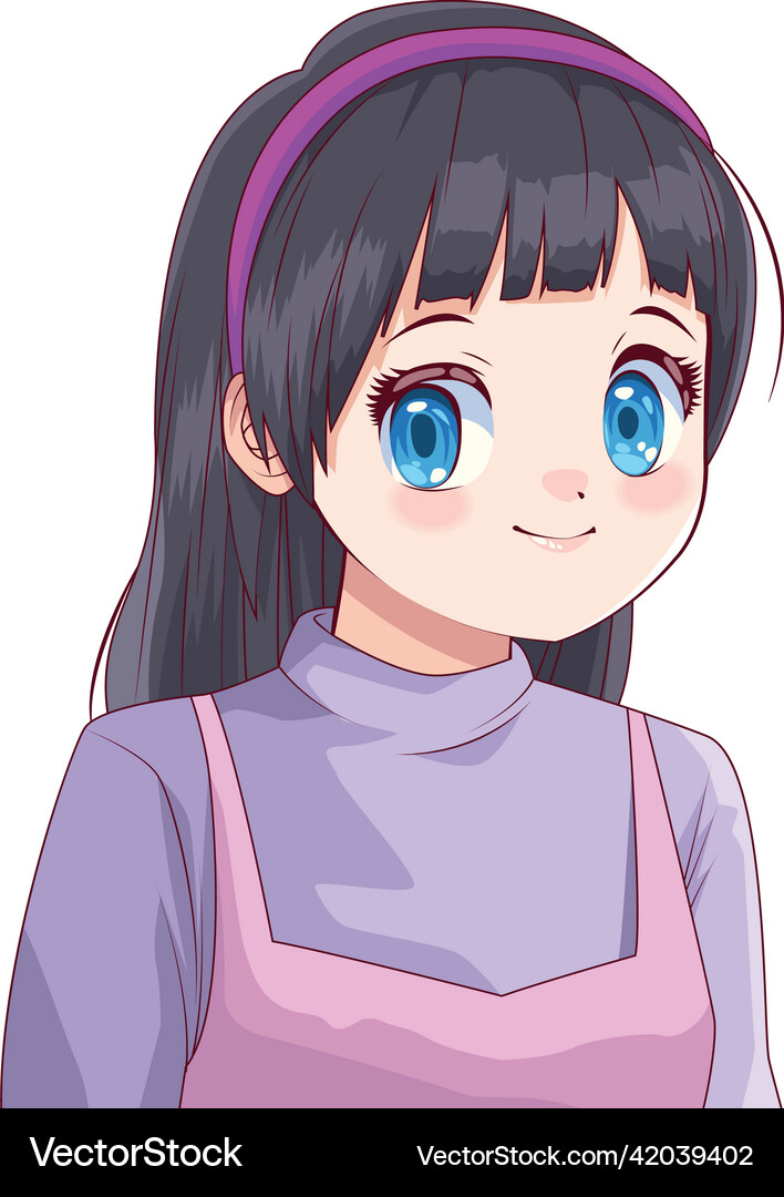Cute girl anime Royalty Free Vector Image - VectorStock
