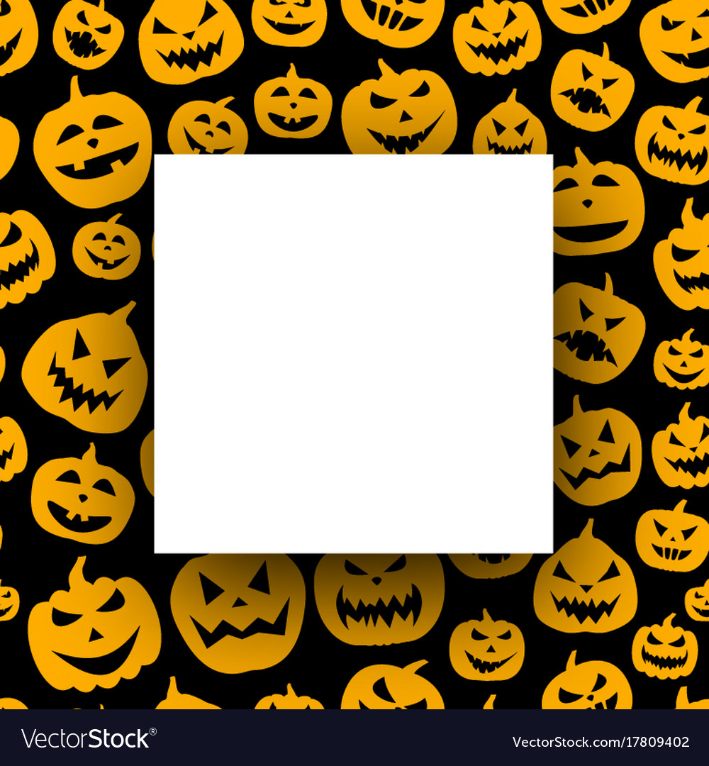 Halloween background with pumpkin faces pattern Vector Image