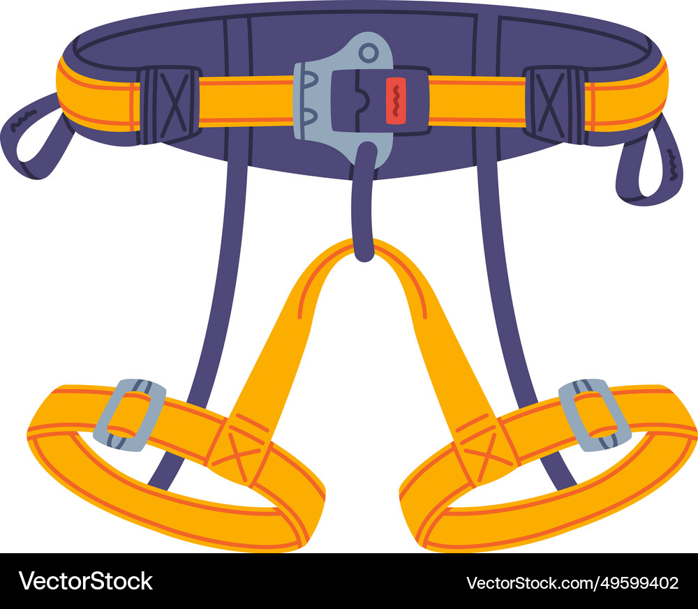 Harness strap and fastener as climbing equipment Vector Image