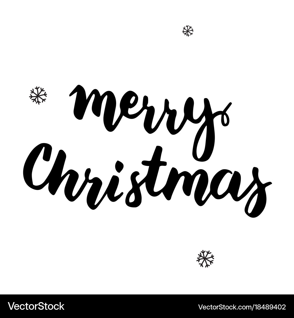 Merry christmas handwritten card Royalty Free Vector Image