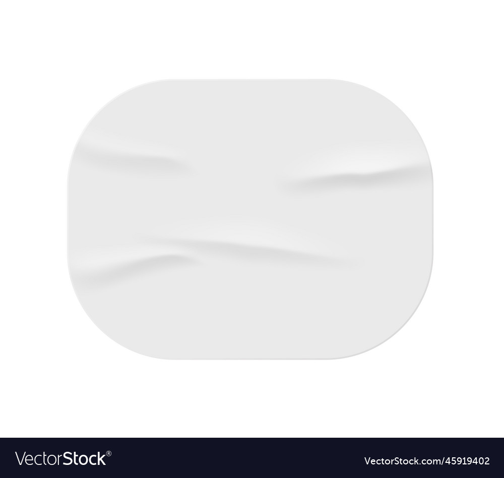 Rectangular wrinkled glued sticker Royalty Free Vector Image