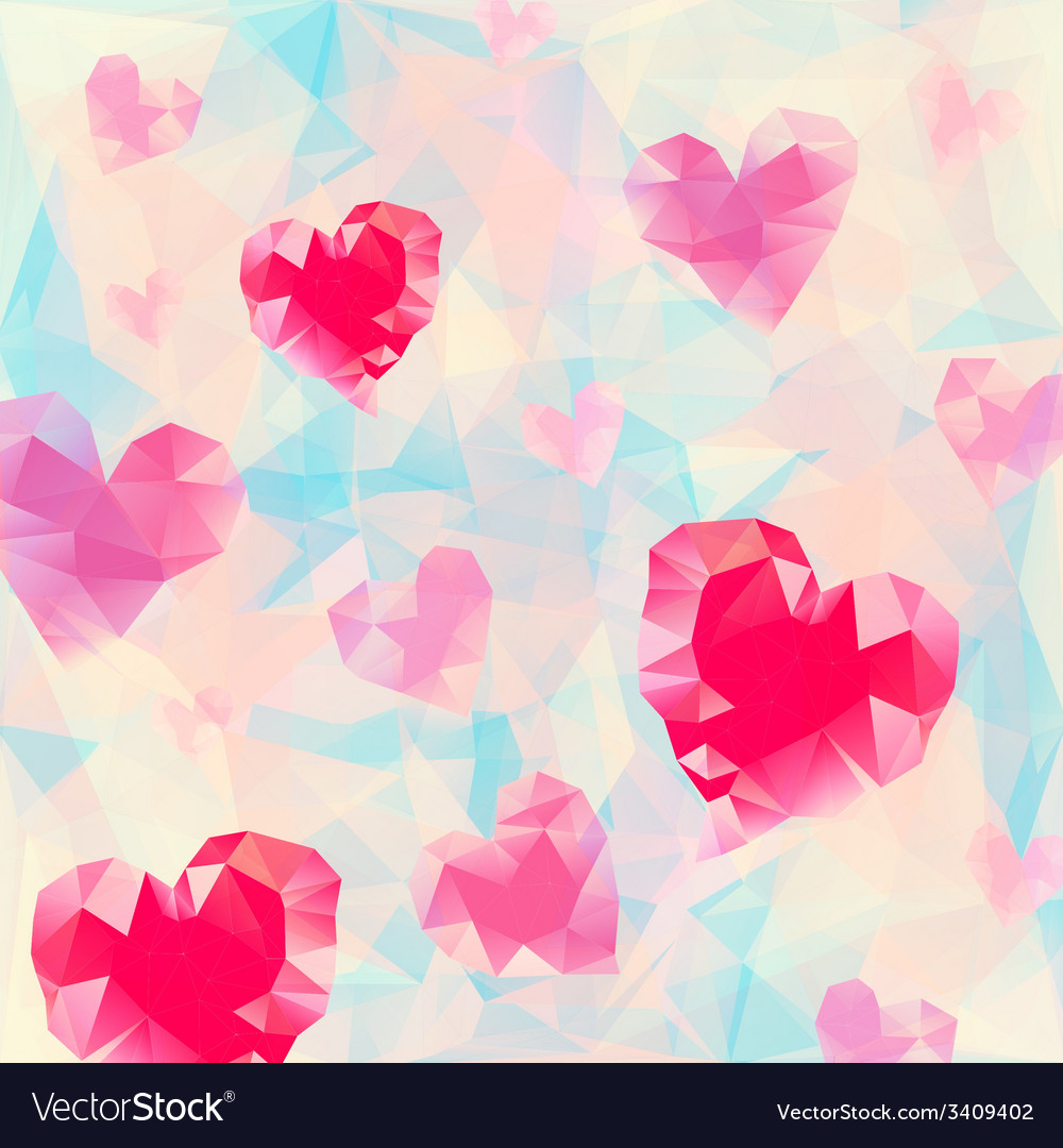 Triangle heart background Royalty Free Vector Image