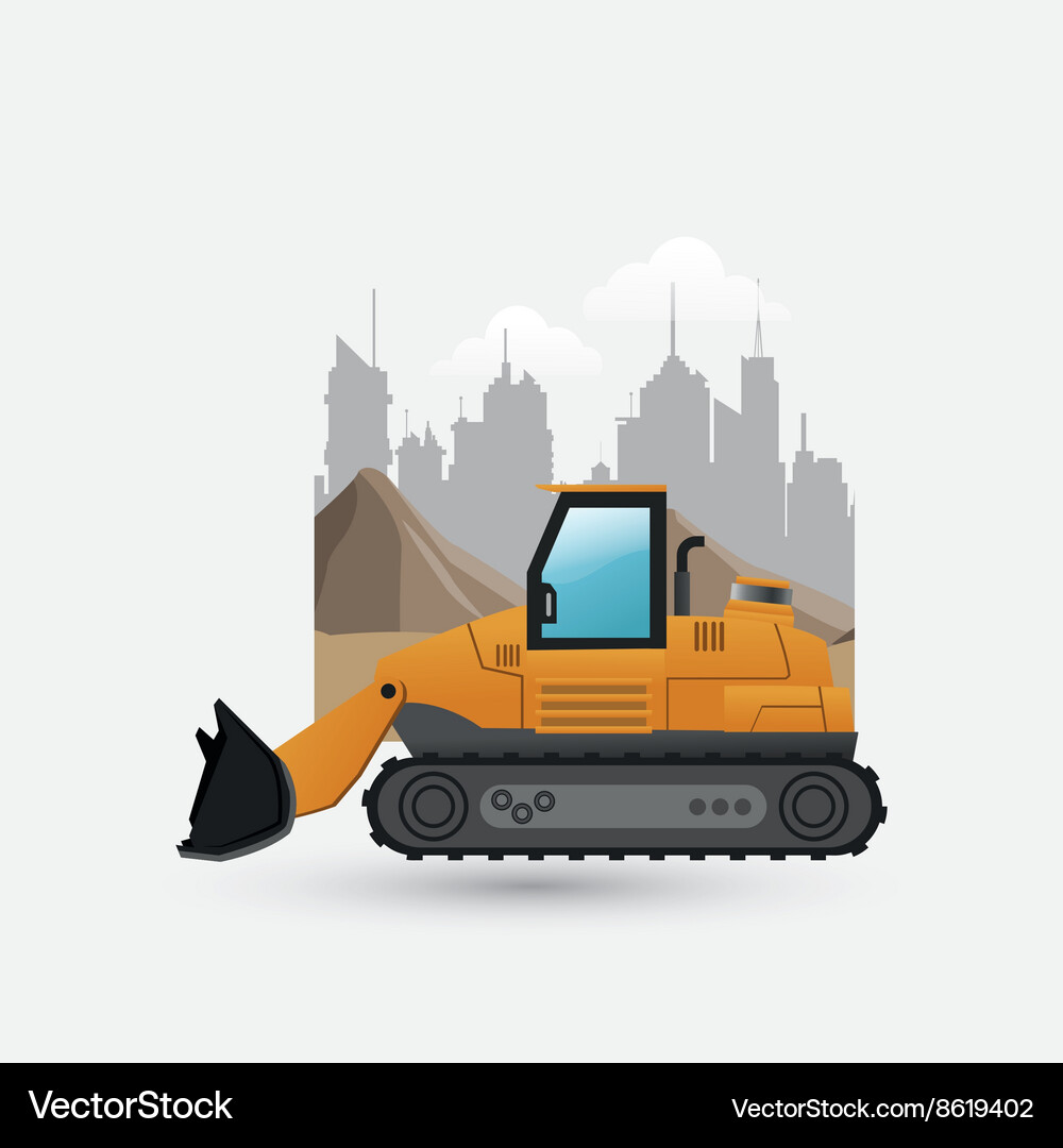 Under construction design truck concept repair Vector Image