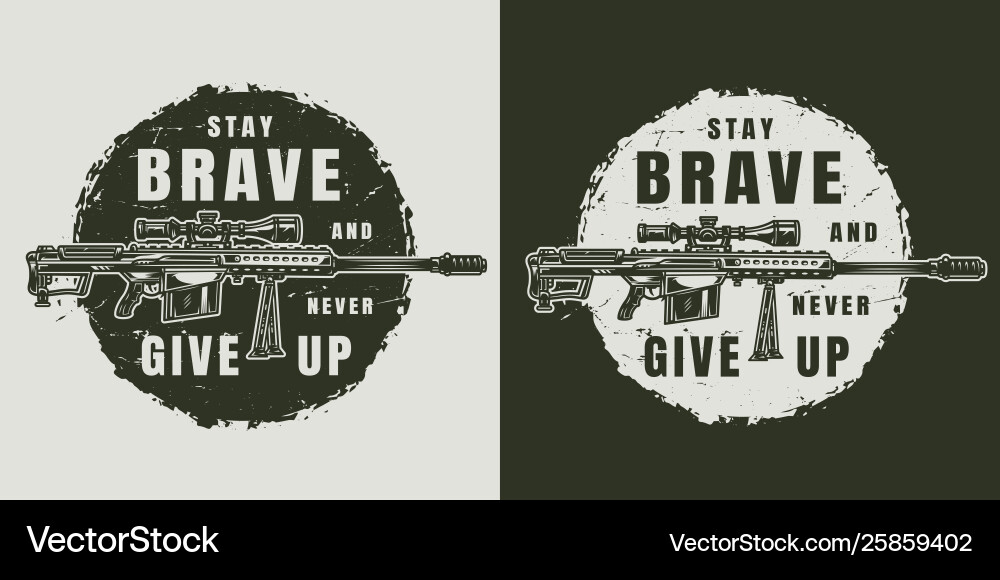 Vintage military round emblem Royalty Free Vector Image