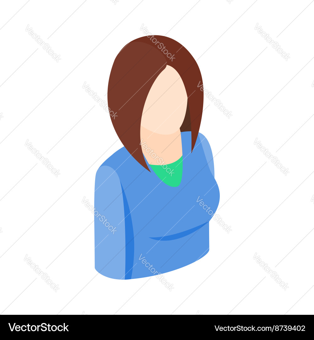 Woman icon isometric 3d style Royalty Free Vector Image