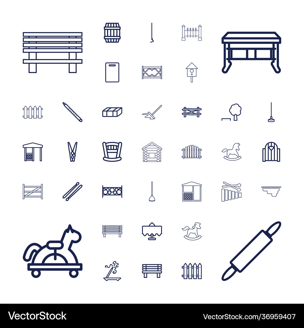 37 wooden icons Royalty Free Vector Image - VectorStock