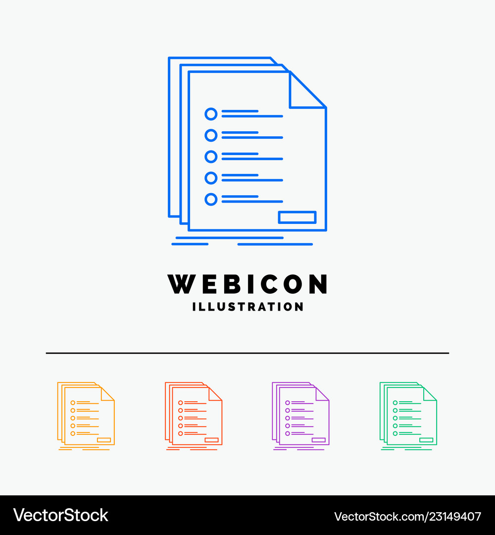 Check filing list listing registration 5 color Vector Image