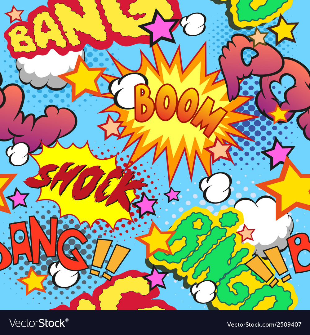 Comic book explosion pattern Royalty Free Vector Image