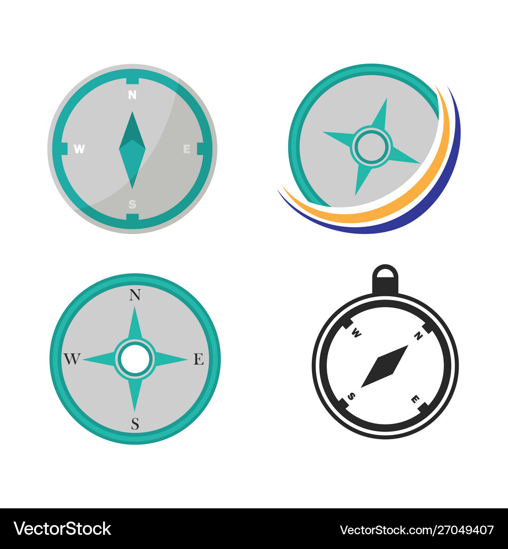 Compass logo icons emblem navigation travel Vector Image