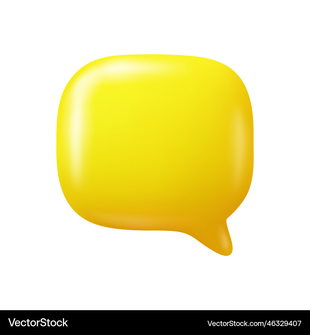Empty speech bubble 3d chat box Royalty Free Vector Image